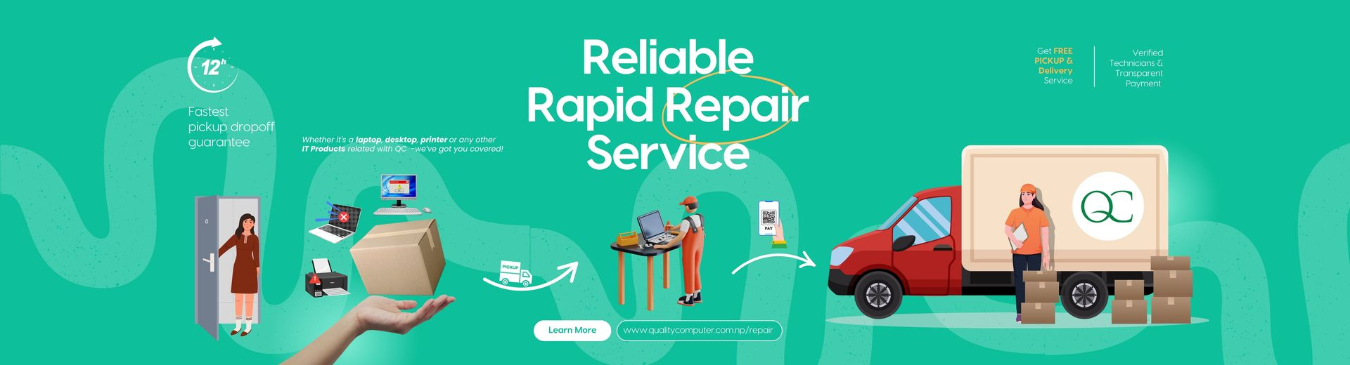 Rapid Repair Service – Free Pickup & Delivery | Quality Computer Nepal