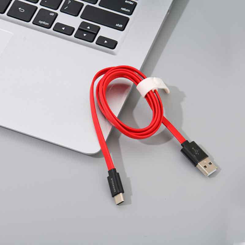 1m Flat Charging Cable For Type-C (Red) | Quality Computer